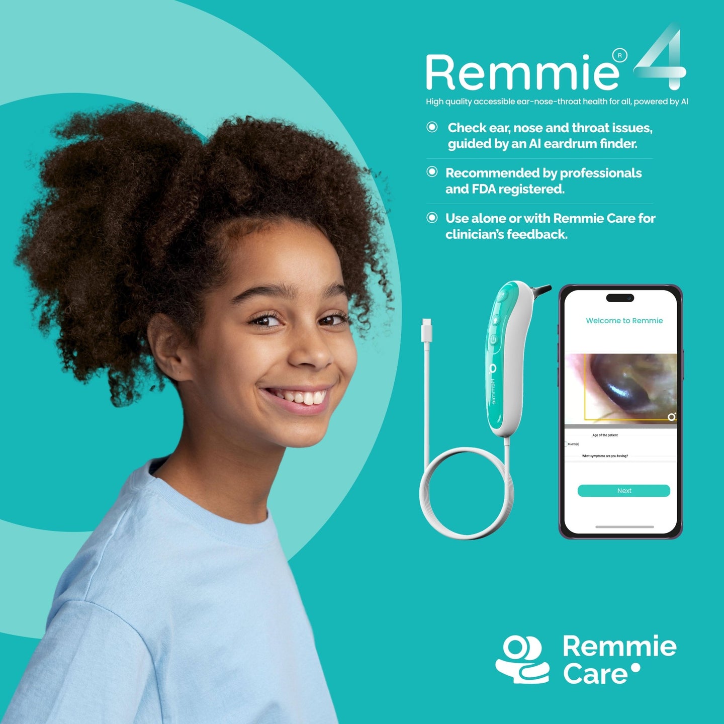 Remmie 4 AI-Powered Otoscope | Remmie Health